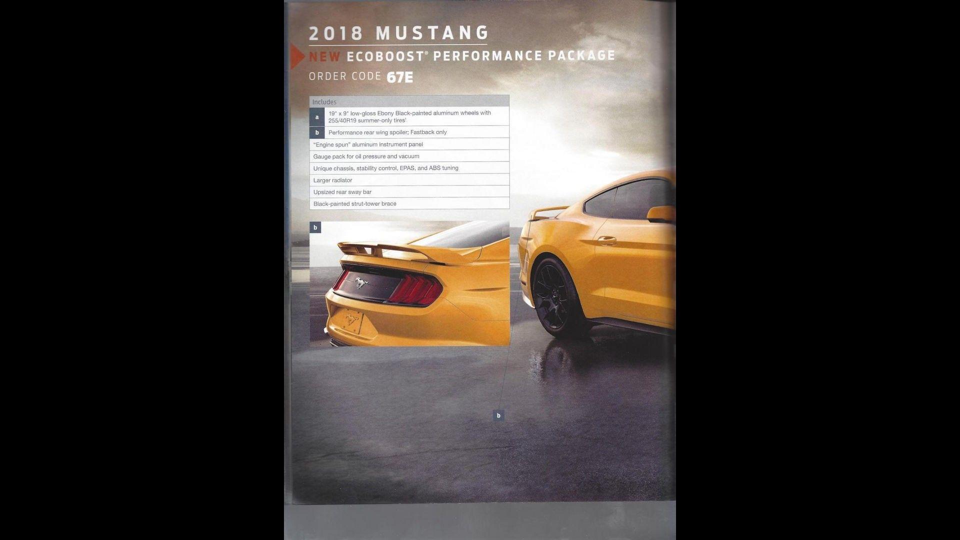 Catálogo 'entrega' opcionais do Mustang 2018