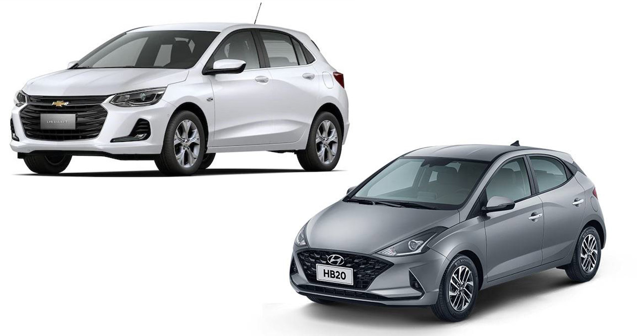 Chevrolet Onix ou Hyundai HB20: duelo dos hatches líderes