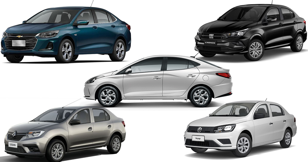 Os 5 carros do segmento de sedãs mais baratos do Brasil